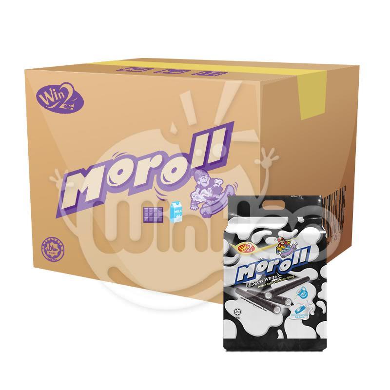 W2M - Moroll Wafer Rolls Black VS White with Milk Filling 16 Bags